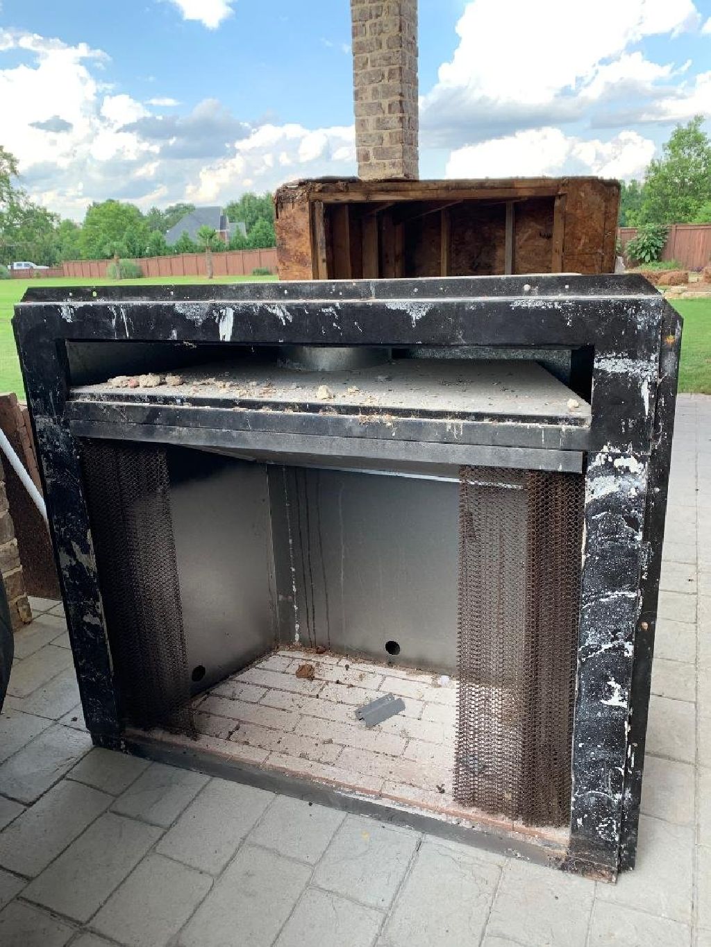 Fireplace case box/ brick insert approx 40"x 22" for gas - Claz.org