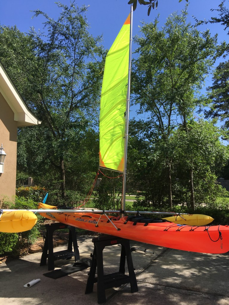 15' Ocean Kayak with upwind professional expedition sailing rig - Claz.org